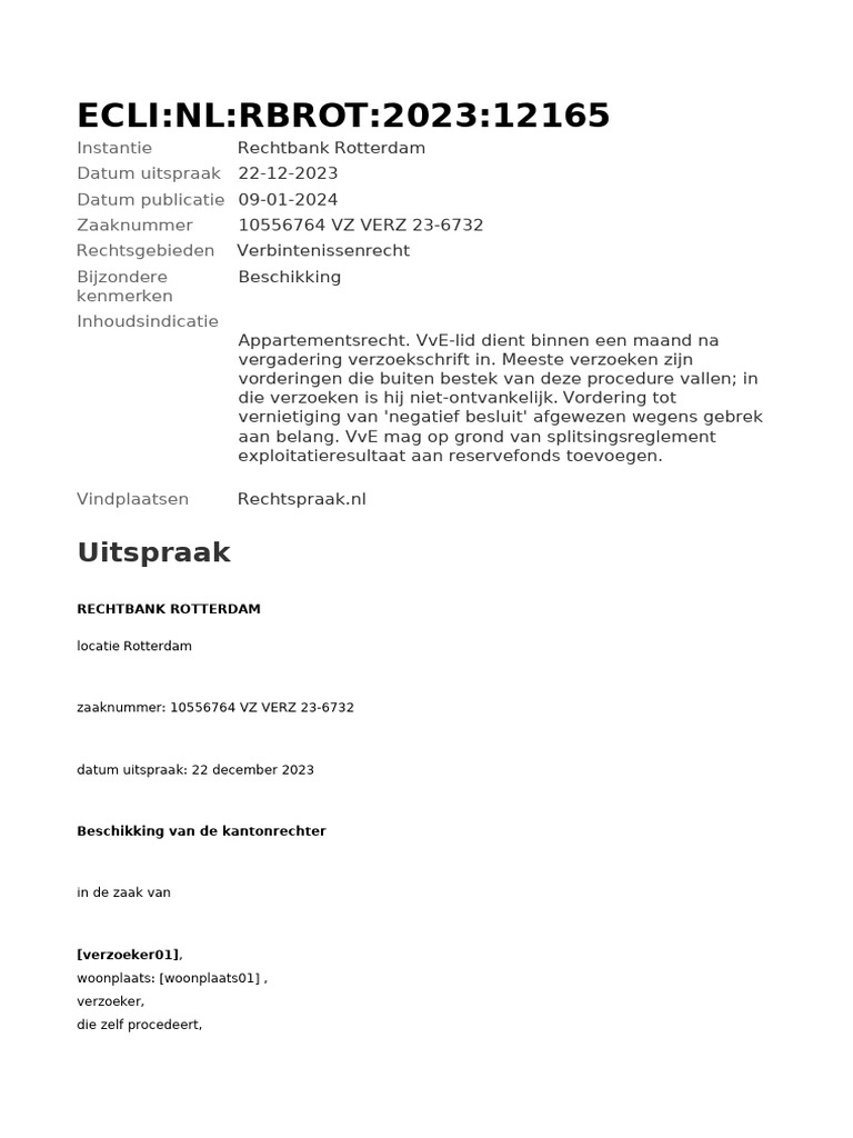 Ecli NL Rbrot 2023 12165 | PDF