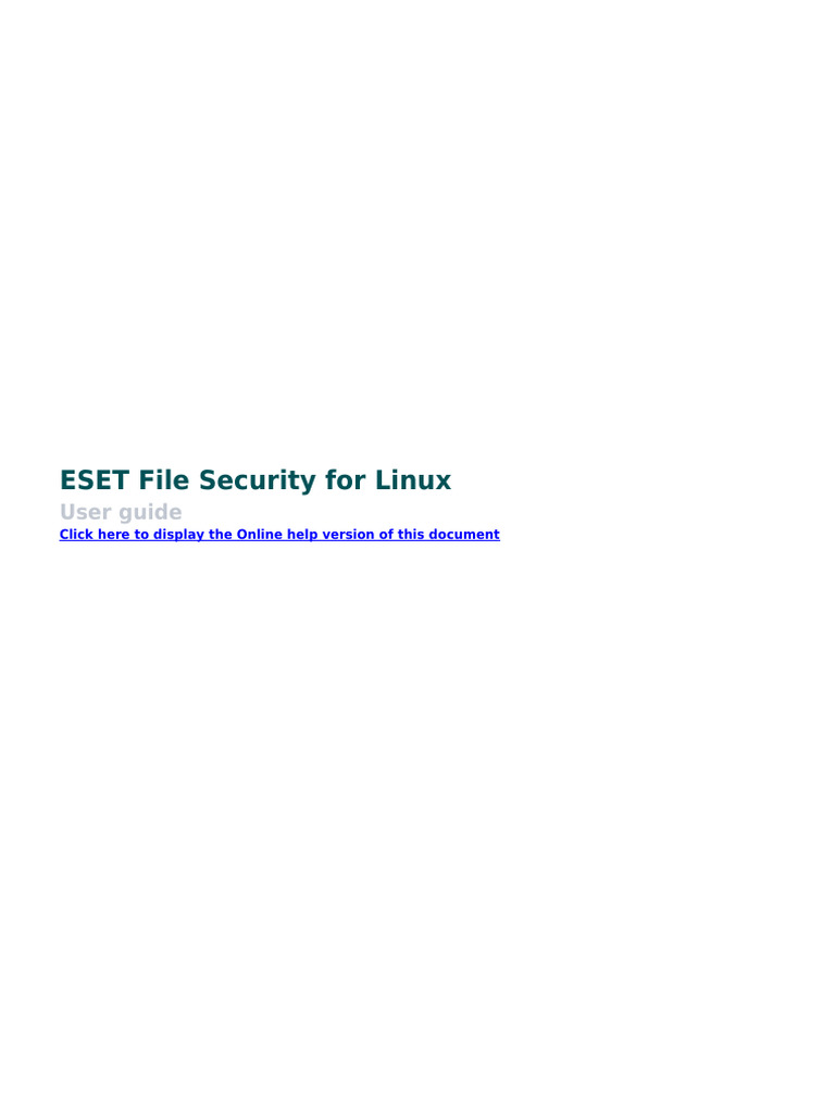 Eset File Security For Linux 7 Enu 2 | PDF