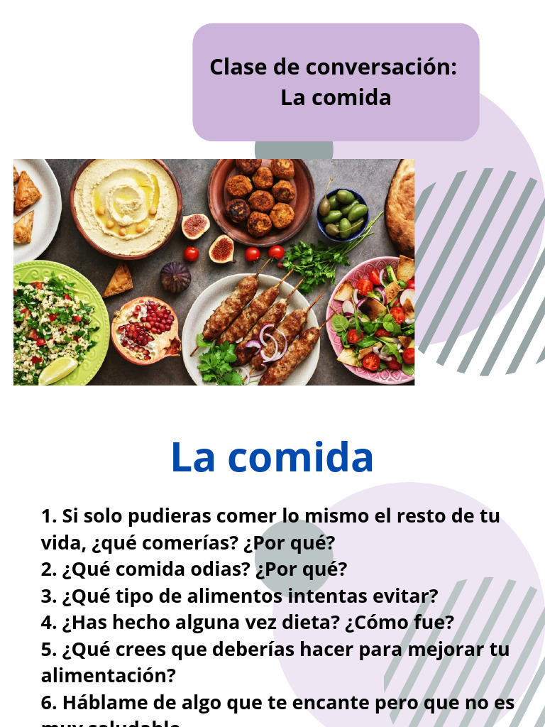Clase de Conversación Comidas | PDF