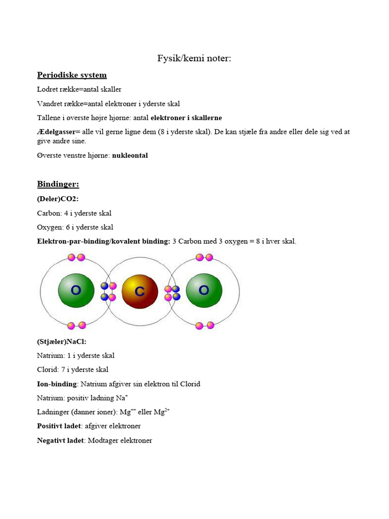 Noter-Fysik Kemi | PDF
