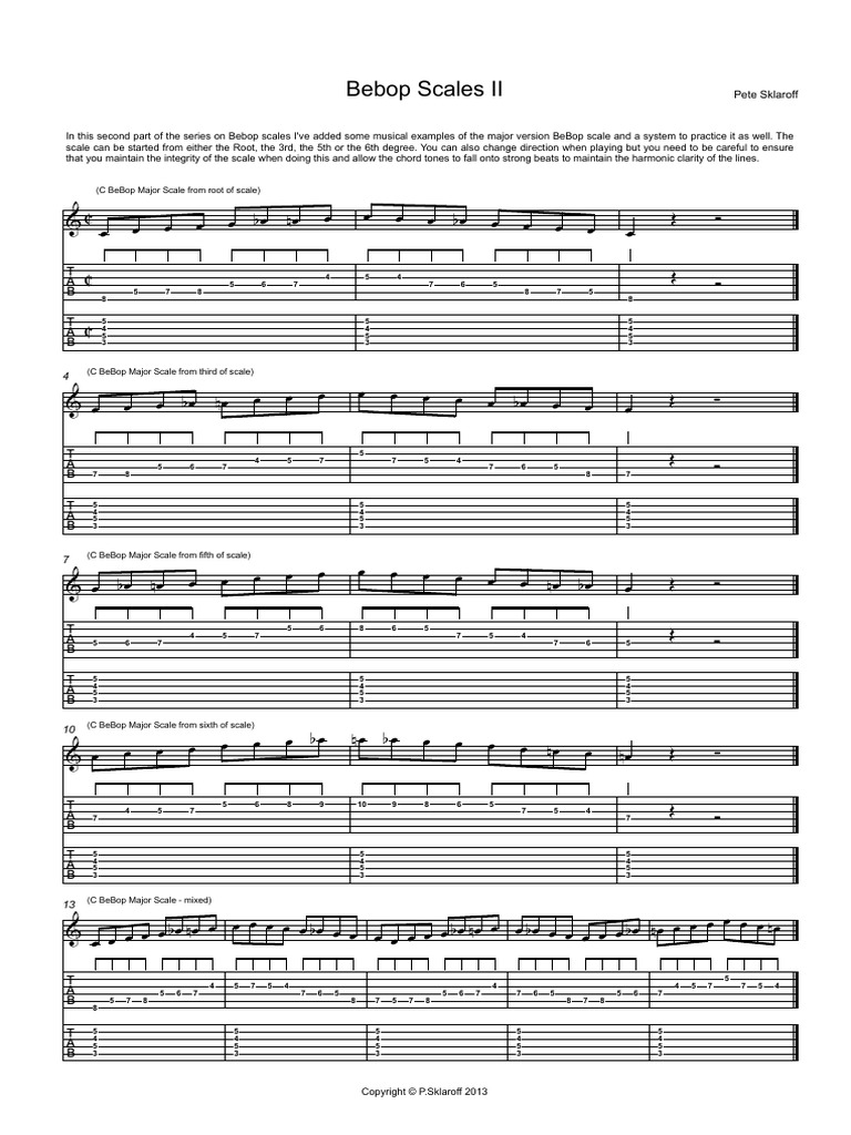 BeBop Scales II | PDF | Melody | Musical Techniques