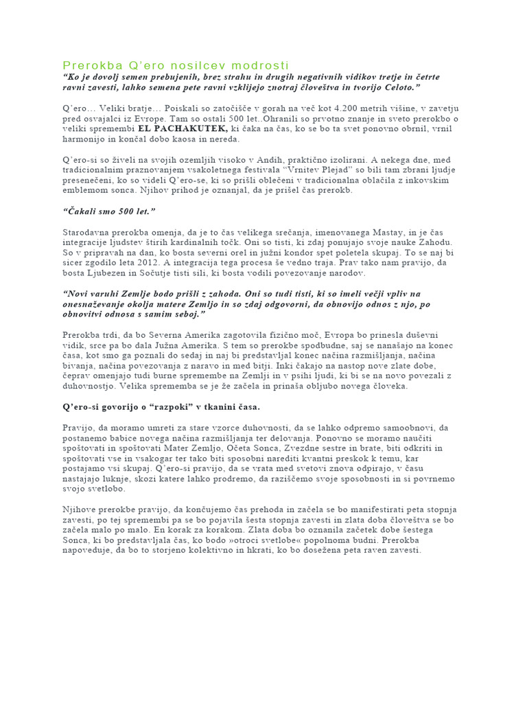 Inkovska Prerokba | PDF