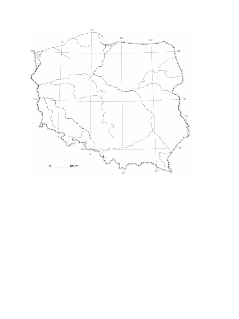 Mapa Konturowa Polski Glowne Rzeki | PDF