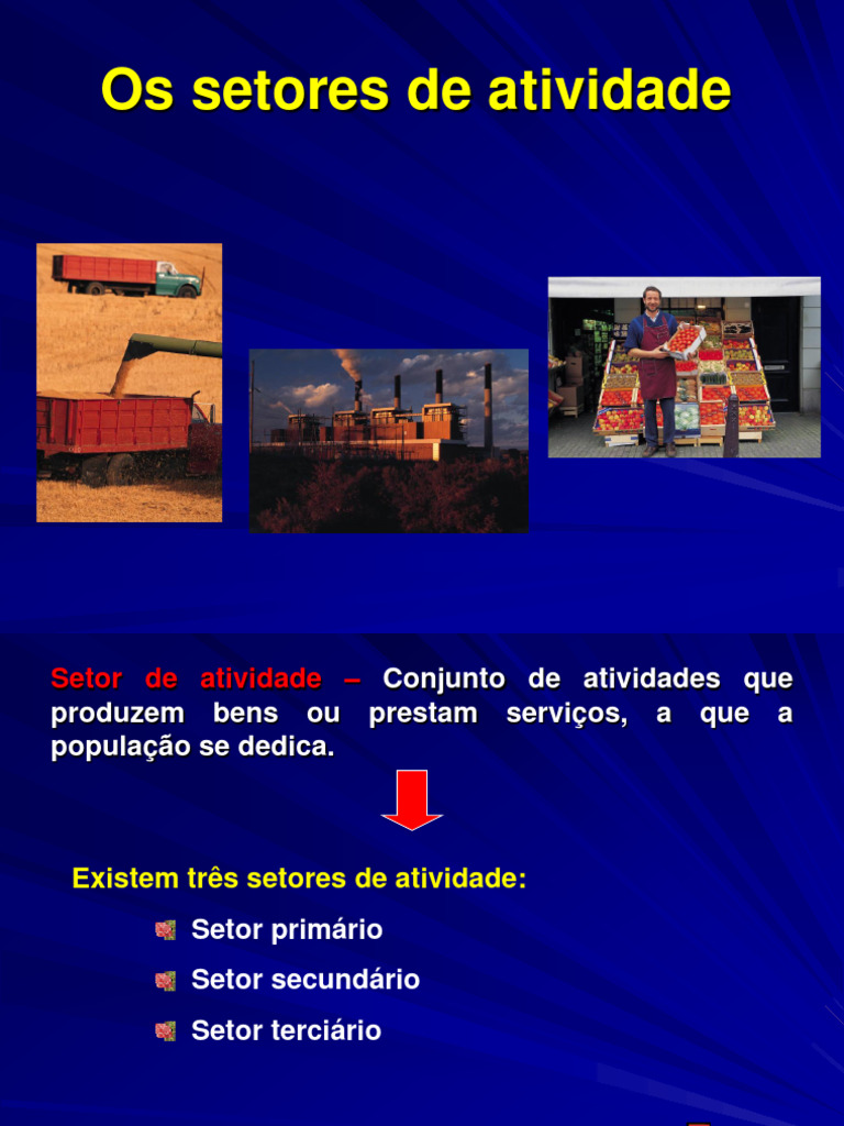 Os Sectores de Atividade | PDF | Setor terciário da economia | Setor ...