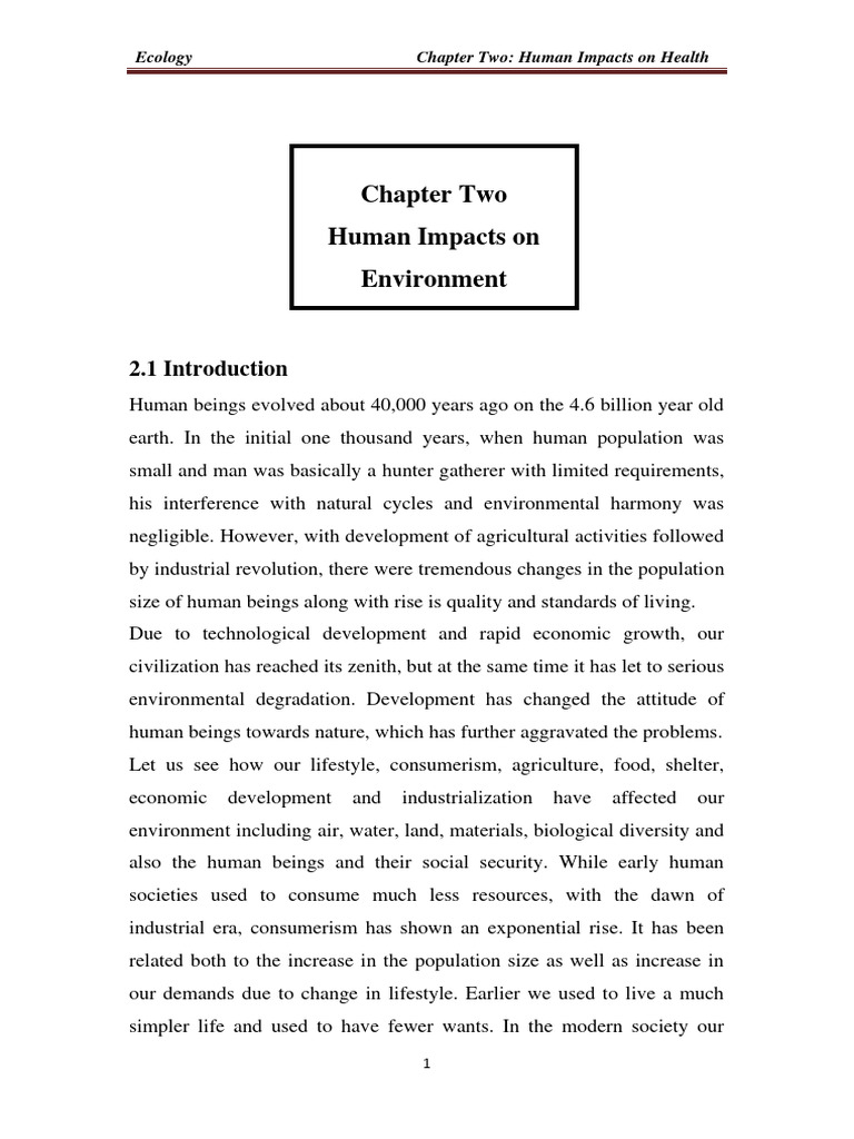 Human Impacts on Environment and Health | PDF | Agriculture | Human ...