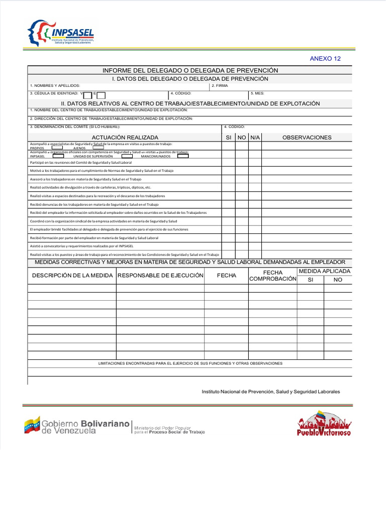 Formato de Delegado D Ep. | PDF | Seguridad y salud ocupacional | Derecho laboral