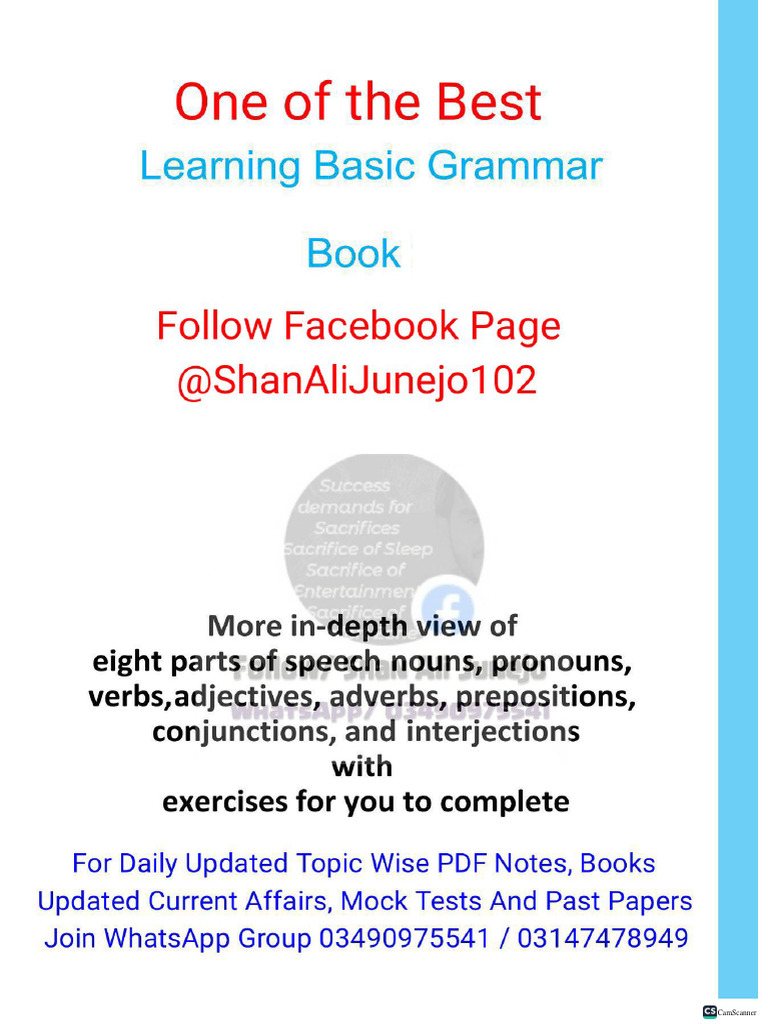 Best Basic English Grammar Booklet For SST @ShanAliJunejo102 | PDF