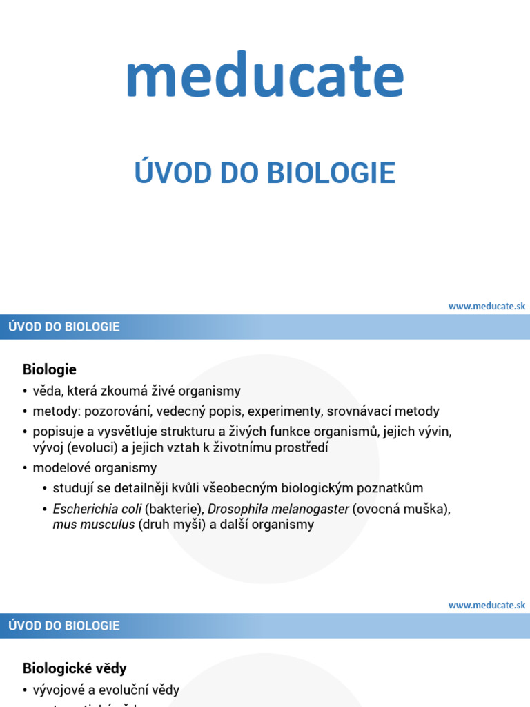 01 Uvod Do Biologie | PDF