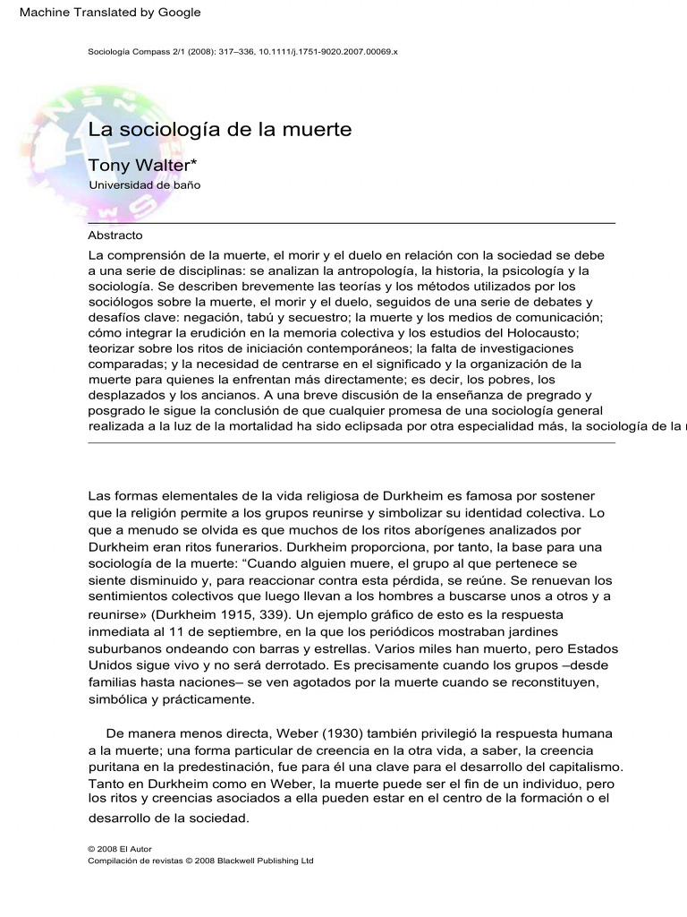 The Sociology of Death | PDF
