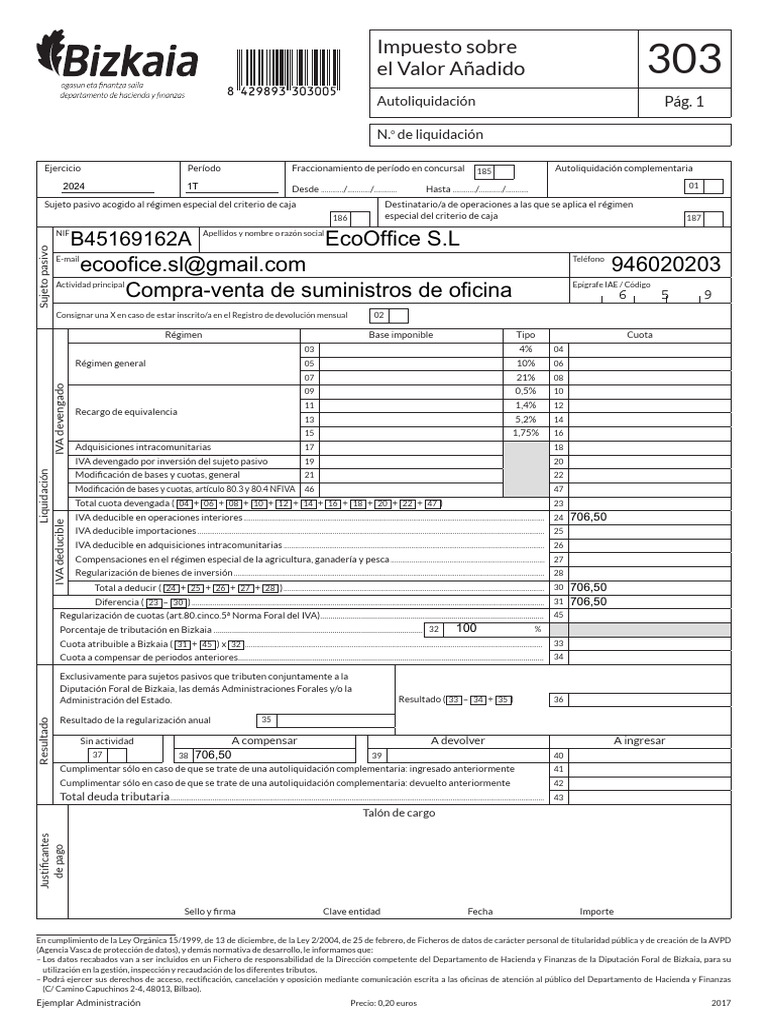 Modelo 303 IVA - Bizkaia | PDF | Economias | Gobierno