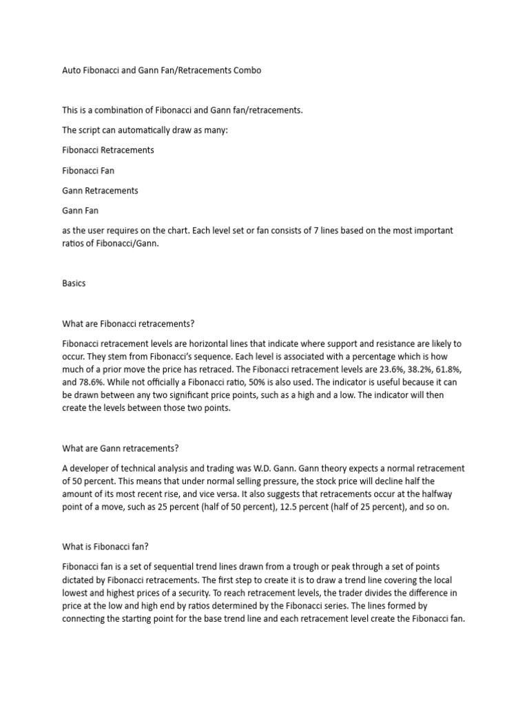 Auto Fibonacci and Gann Fan | PDF | Technical Analysis | Financial Markets