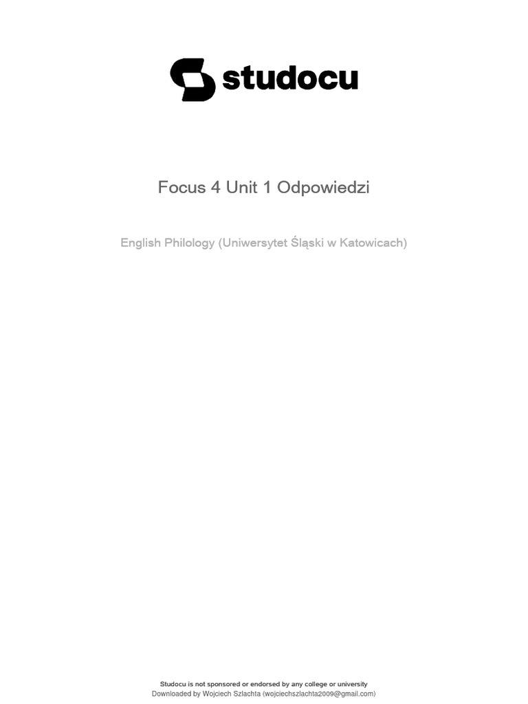 Focus 4 Unit 1 Odpowiedzi | PDF