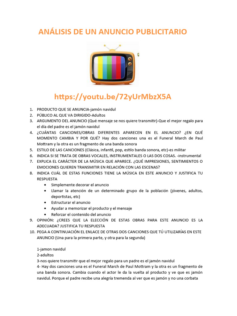 ANÁLISIS DE UN ANUNCIO PUBLICITARIO Alvaro | PDF