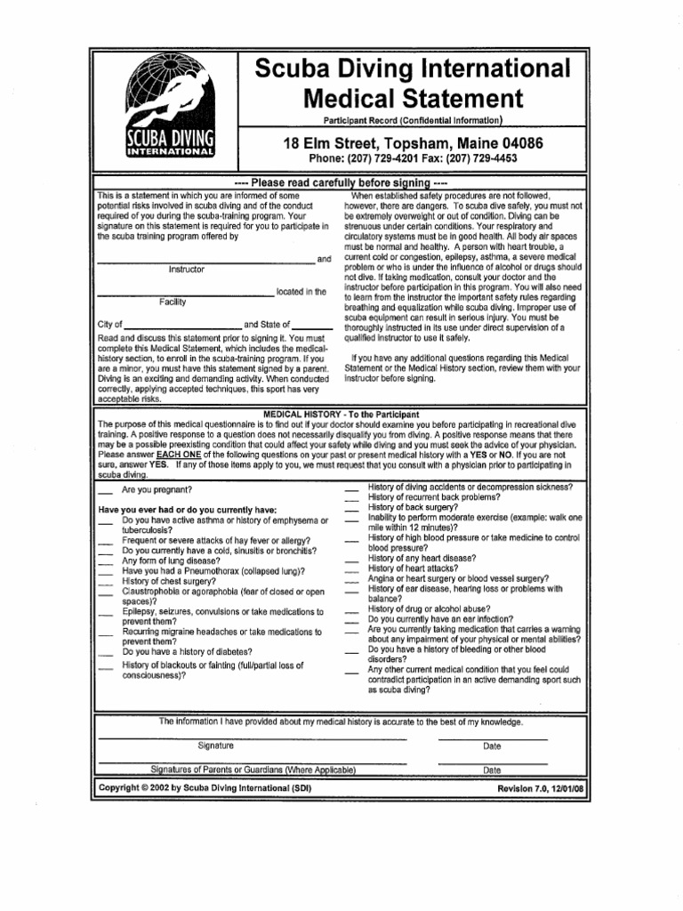 SDI Medical Statement | PDF