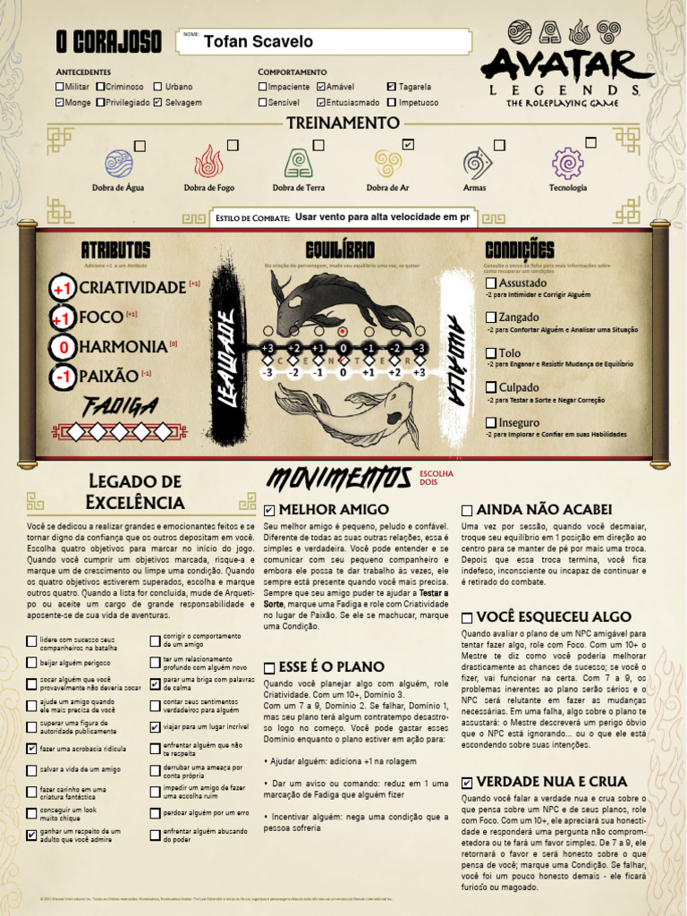 Ficha Avatar RPG | PDF