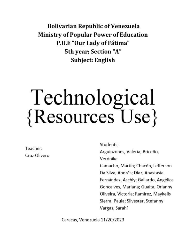 Technological Resources Use | PDF