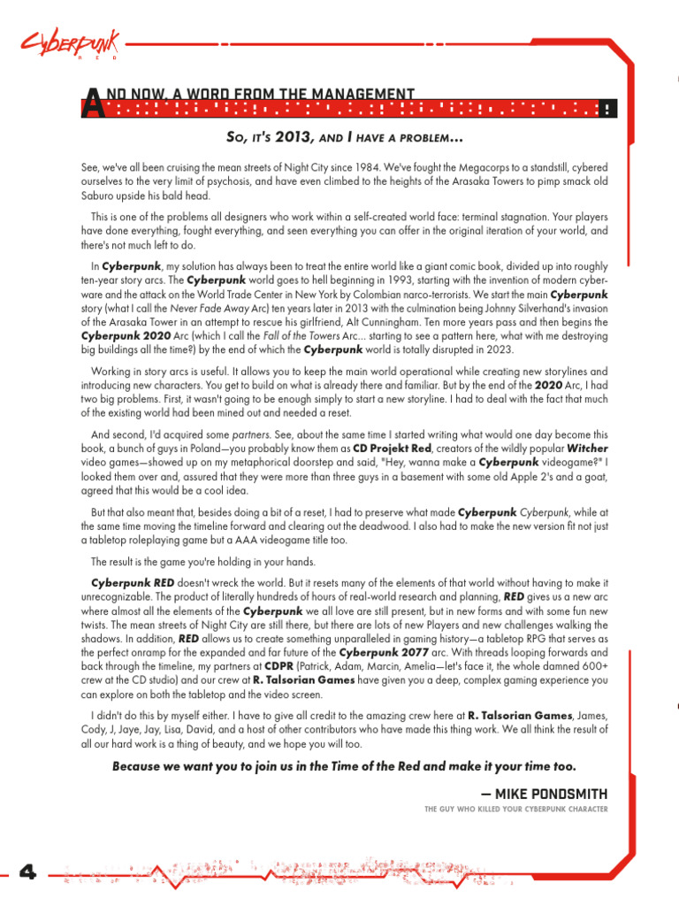 CPR Corebook Cyberpunk Red v121pdf PDF Free 5 | PDF | Gaming