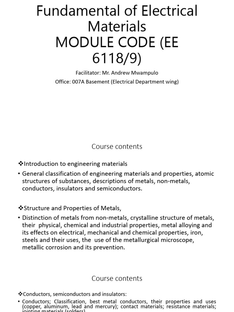 Fundamental of Electrical Materials | PDF | Technology & Engineering