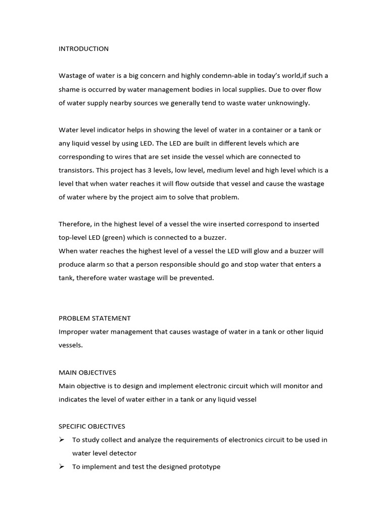 Water Level Indicator | PDF
