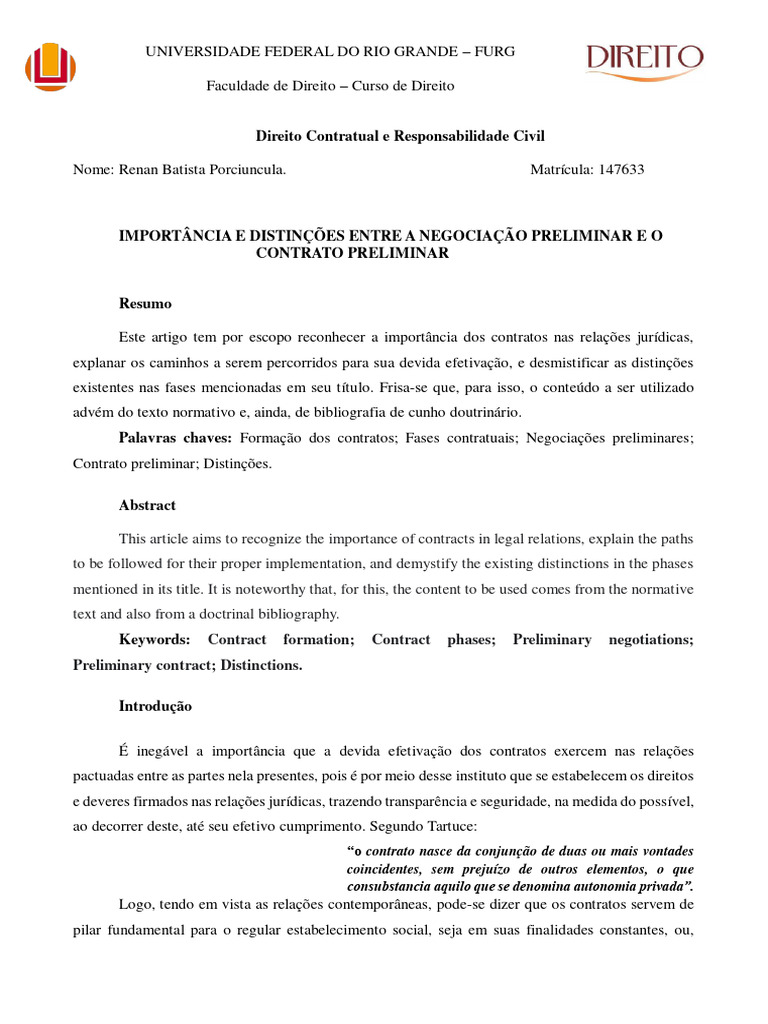 Artigo Contratos - Renan | PDF Artigo Contratos - Renan | PDF