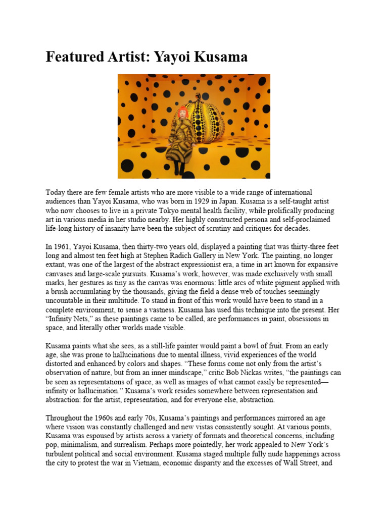 Yayoi Kusama | PDF | Paintings | Mirror