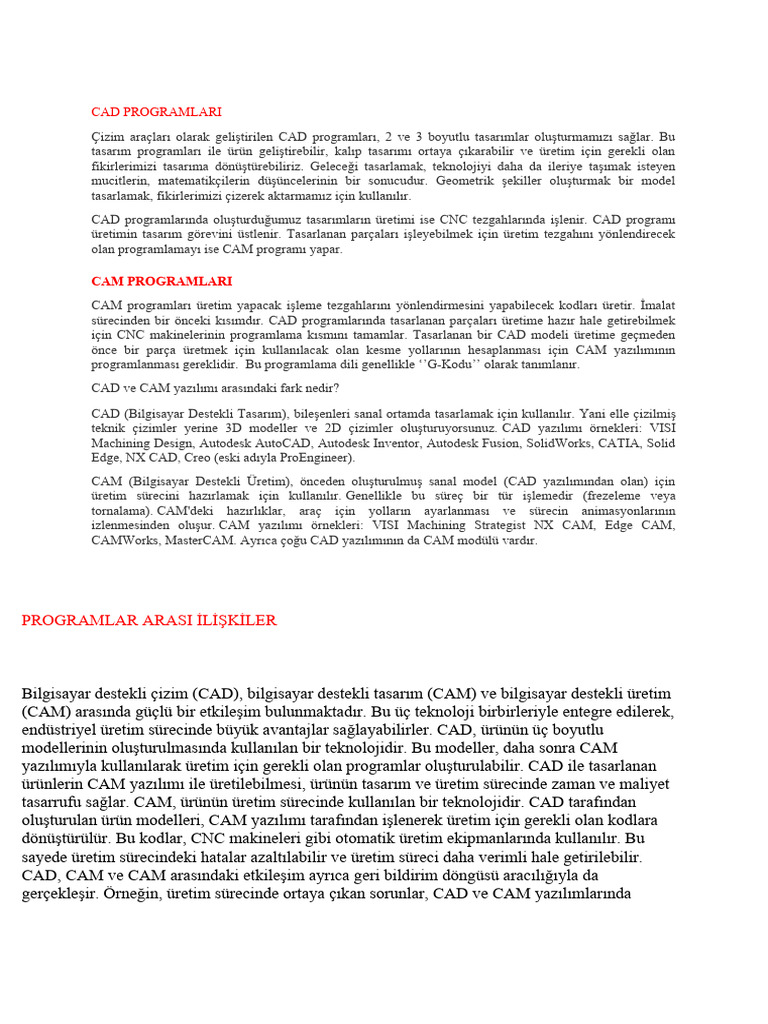 Bi̇lgi̇sayar Destekli̇ Tasarim | PDF