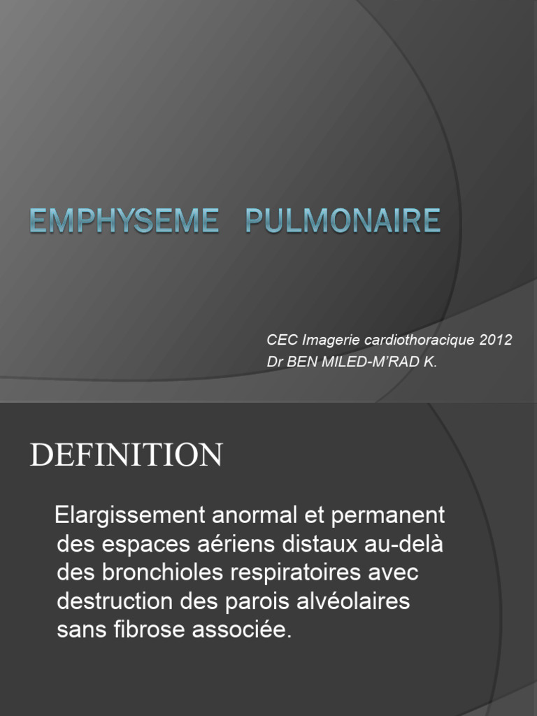 Emphysème Pulmonaire 2003 | PDF | Poumon | Maladies et troubles