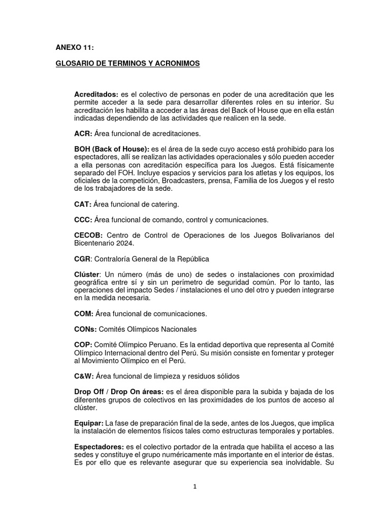Anexo 11 - Glosario de Términos y Acrónimos | PDF | Ministerio ...