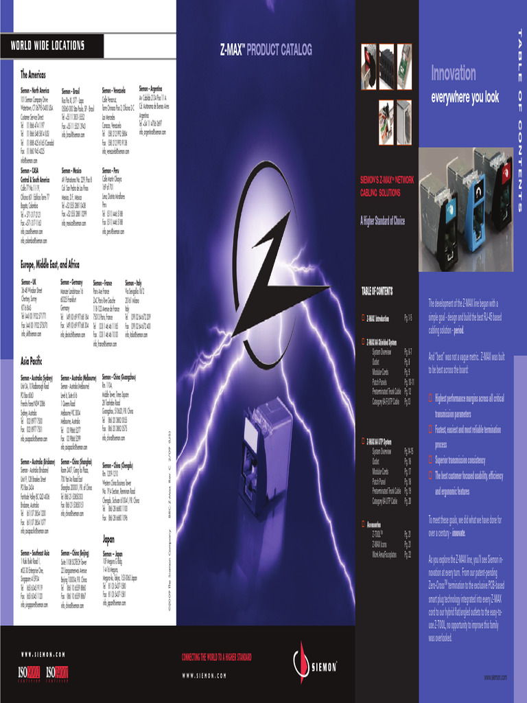 Siemon Z Max Category 6a Catalog | PDF