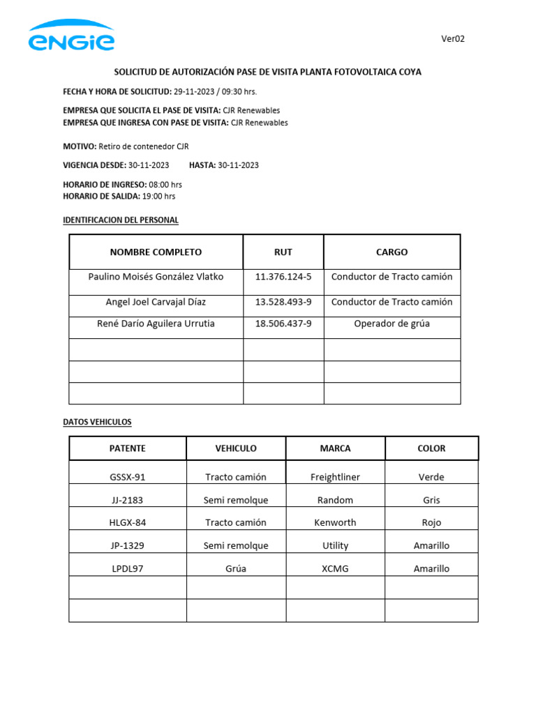 Solicitud Pase de Visita - CJR - 30!11!2023 - Firmado | PDF