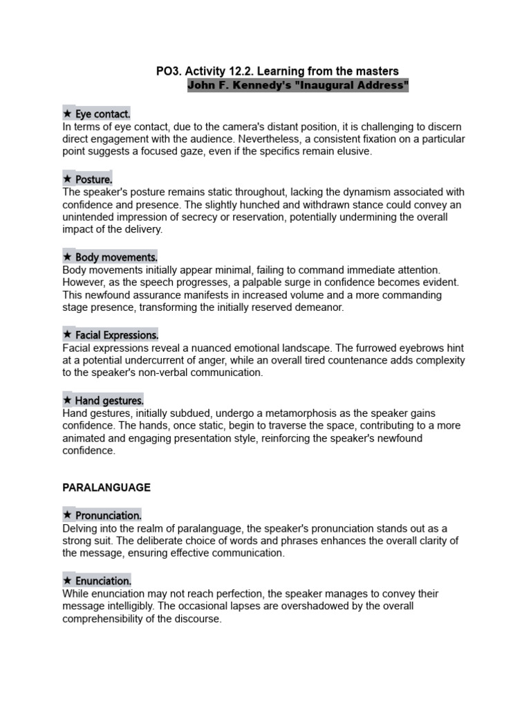 PO3. Activity 12.2. Learning from the masters | PDF