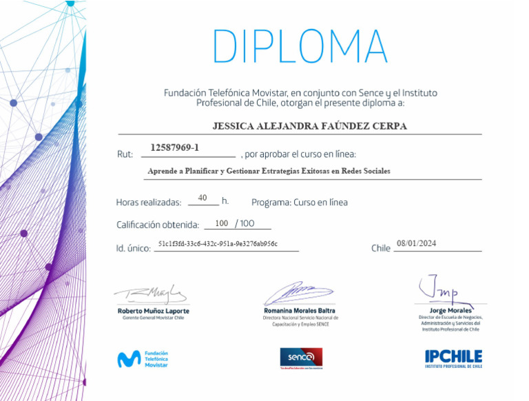 Diplomado - Diploma Módulo IPCHILE | PDF