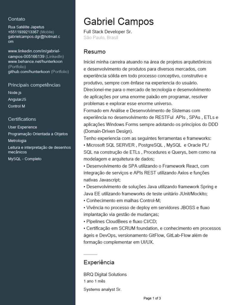 Curriculo Gabriel | PDF