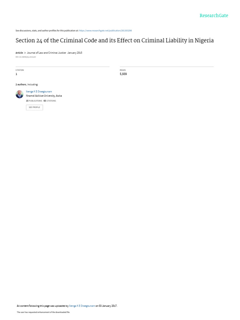 Section 24 of The Criminal Code and Its Effect On | PDF | Social Science