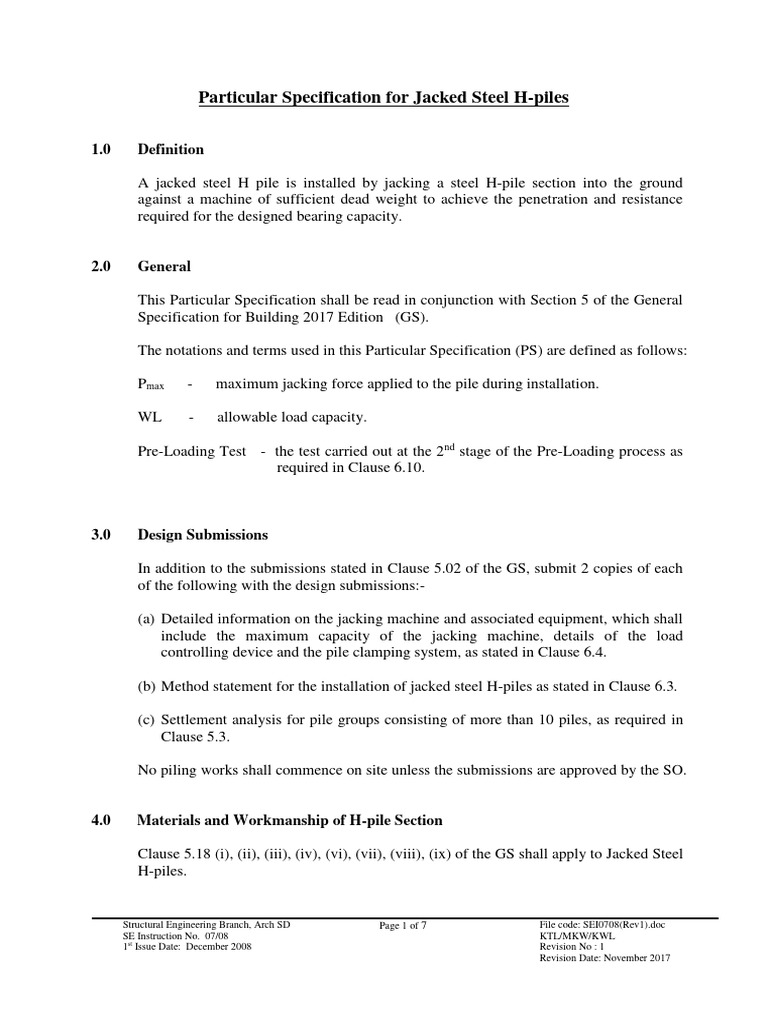 ASD Particular Specification | PDF | Deep Foundation | Calibration