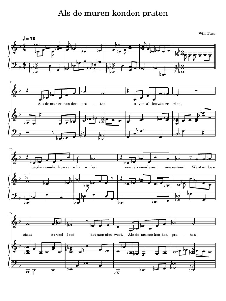 Als de Muren Konden Praten Will Tura | PDF