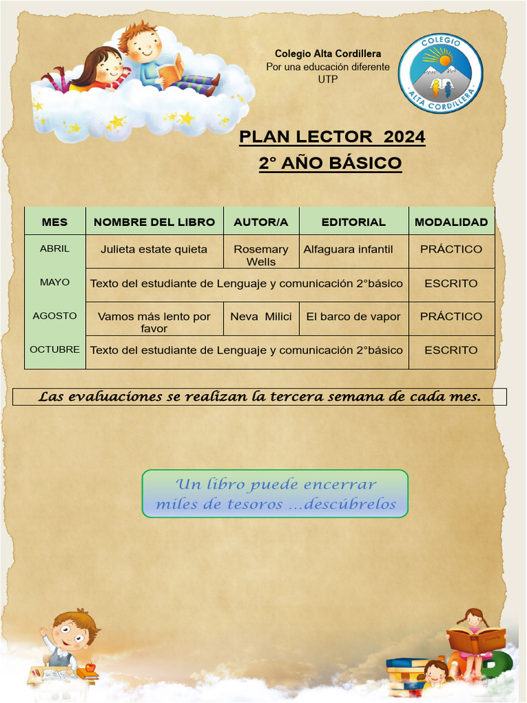 Plan Lector 2° Básico 2024 | PDF