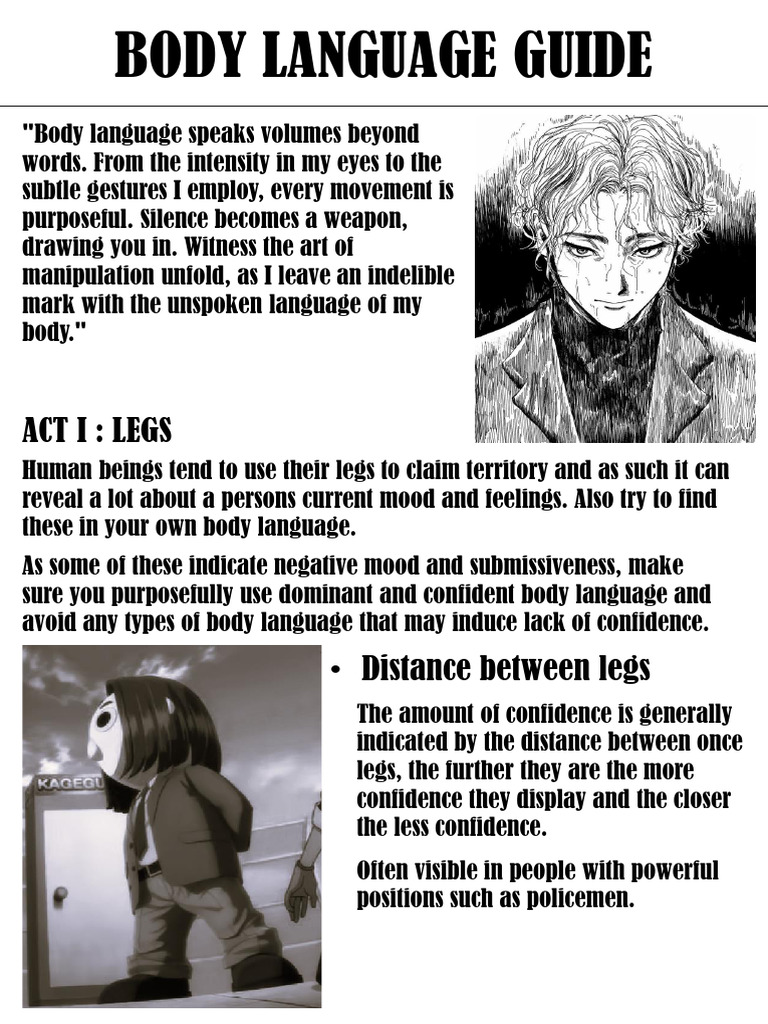 Body Language Guide | PDF | Body Language | Psychological Concepts Body Language Guide | PDF | Body Language | Psychological Concepts