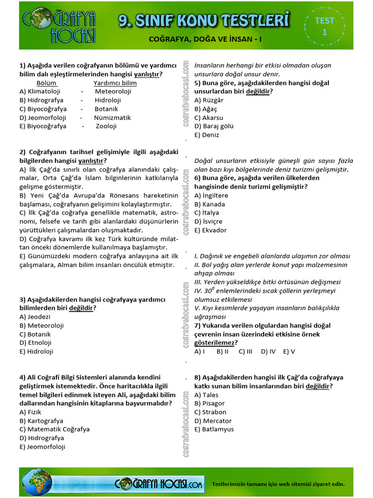 9.sinif Performans Ödevi̇ | PDF