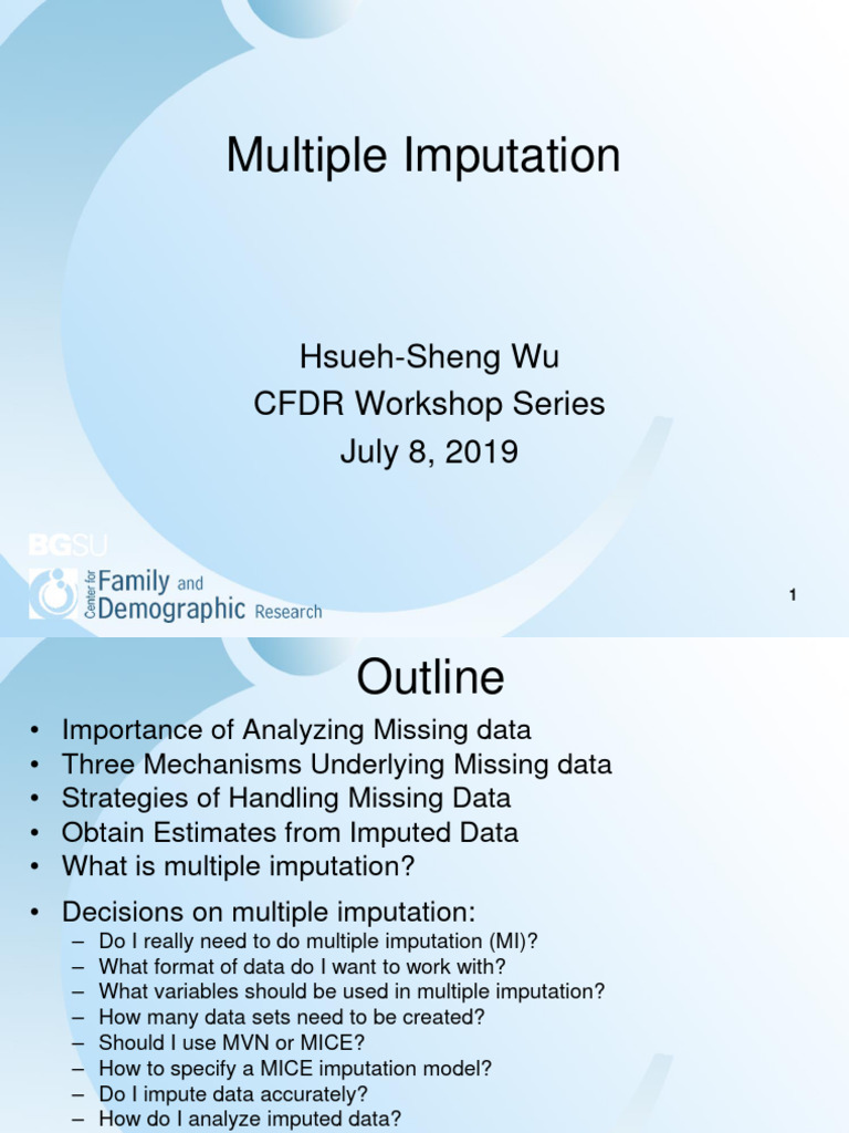 2019 Multiple Imputations | PDF | Regression Analysis | Logistic Regression