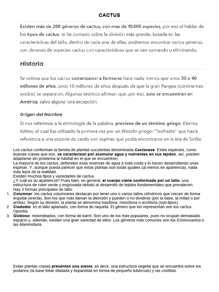CACTUS | PDF | Hongo | Plantas