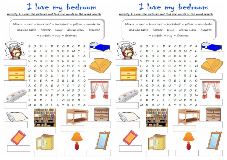 Bedroom Wordsearch | PDF