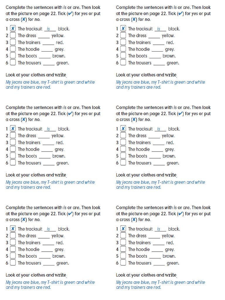 Exercises About Clothes | PDF