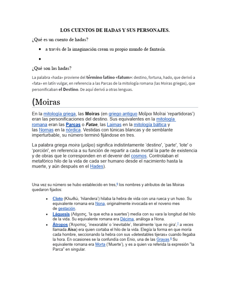 Cuentos de Hadas y Personajes | PDF