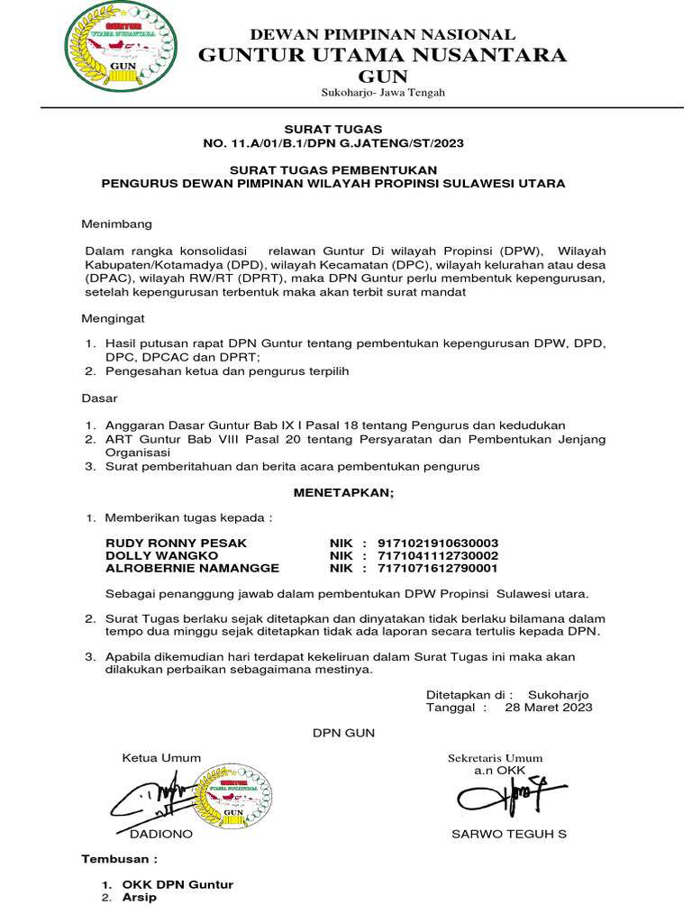 SURAT TUGAS sULUT | PDF