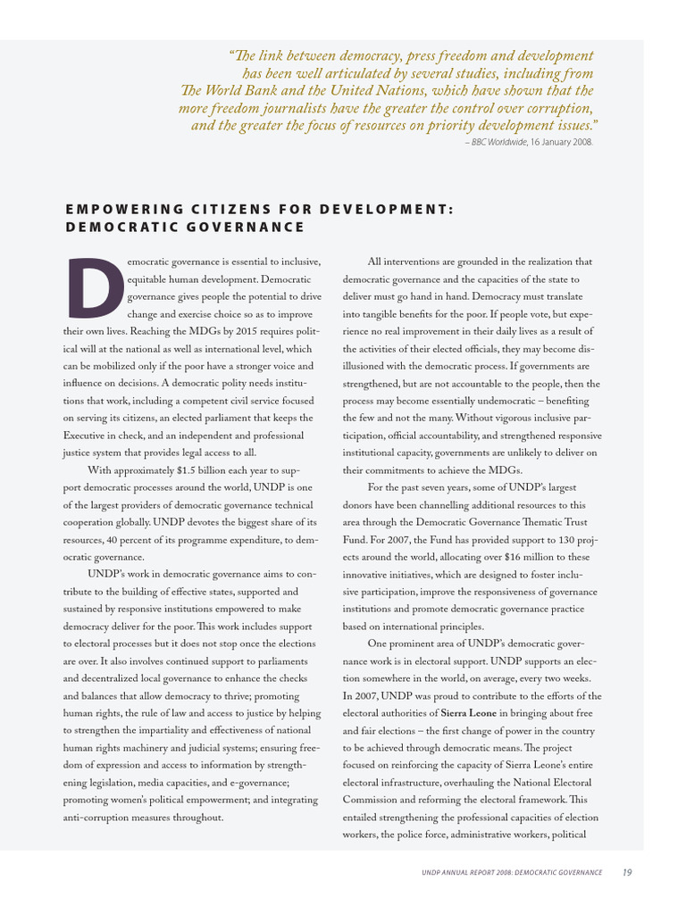 UNDP in Action 2008 DemGov en | PDF