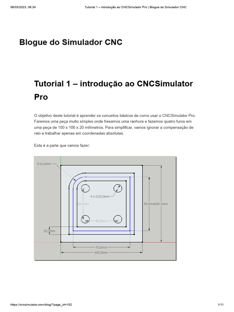 Tutorial 1 - Introdução Ao CNCSimulator Pro | PDF