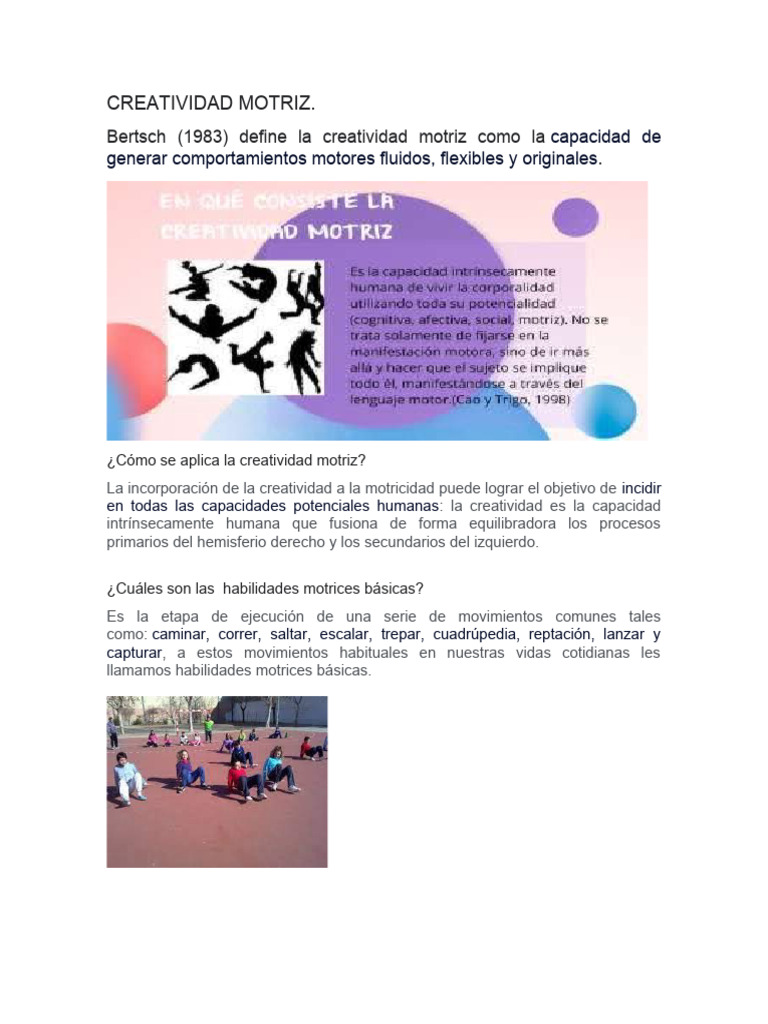 Creatividad Motriz | PDF