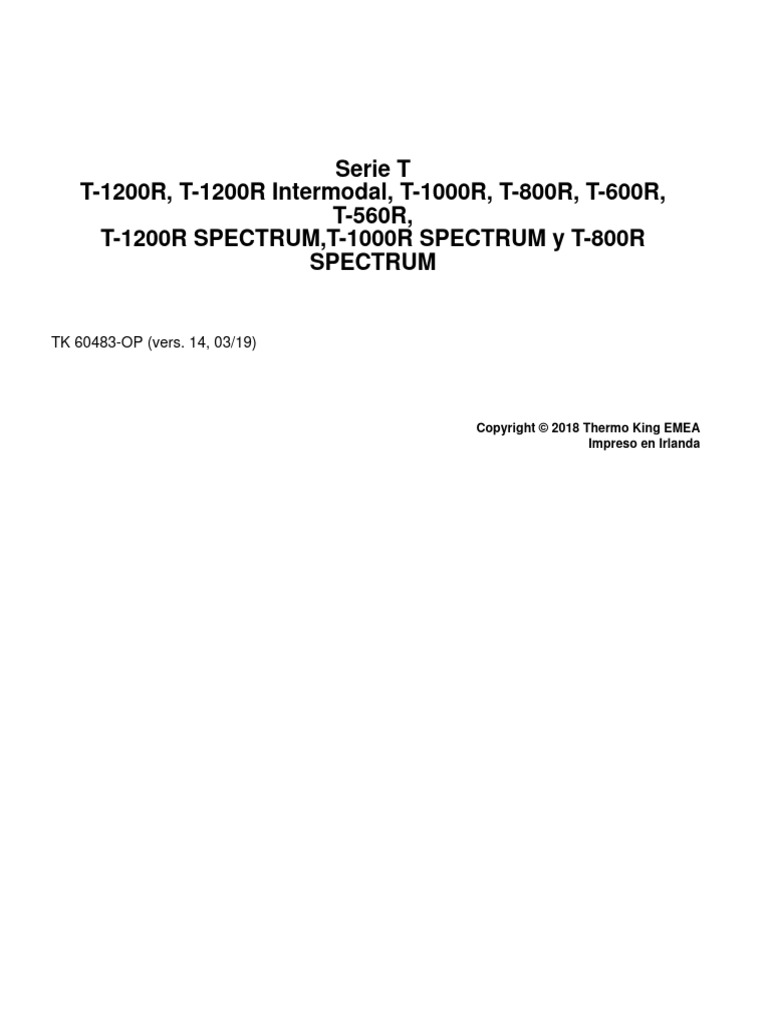 Serie T TSR 3 Manual Operacion TK60483 1 OP Rev. 14 ESP | PDF | Relé ...