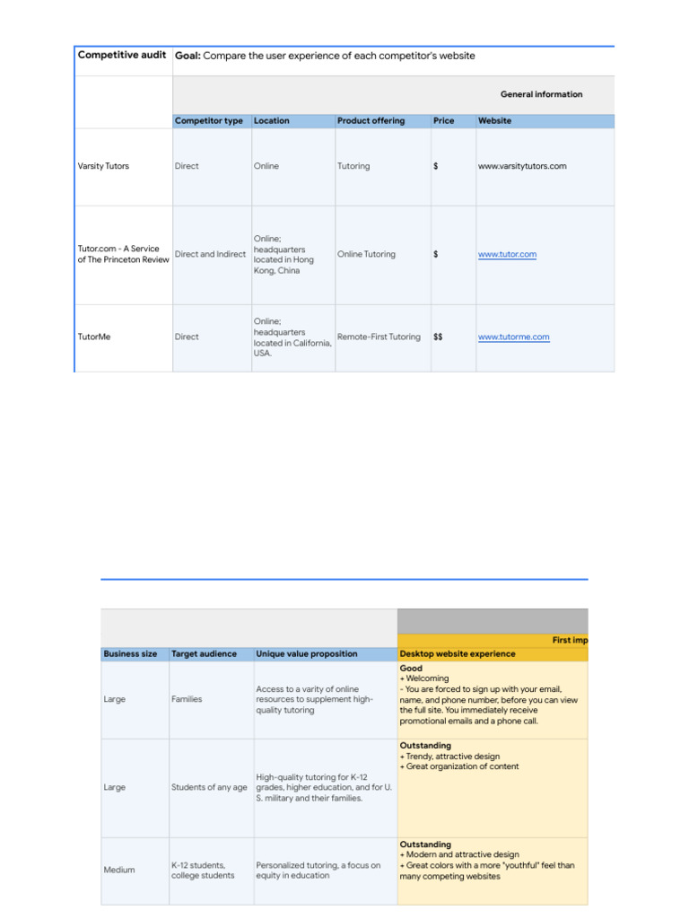Competitive Audit | PDF | Computers